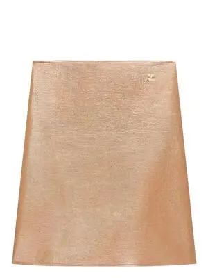 COURREGES Flared Vinyl Skirt - Brown