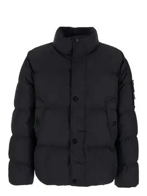 Stone Island Quilted High Neck Jacket - Black