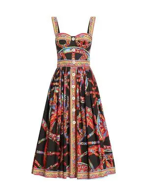 Dolce & Gabbana Carretto-print Poplin Maxi Dress - Multicolor