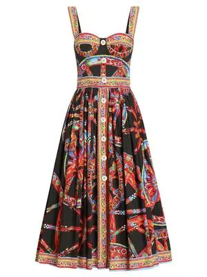 Dolce & Gabbana Carretto-print Poplin Maxi Dress - Multicolor