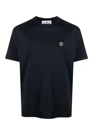 Stone Island T-shirt With Logo Appliqu - Blue