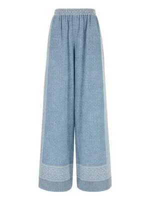 ERMANO SCERVINO Ermanno Scervino Printed Silk Wide-leg Pants - Multicolor