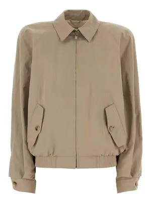 Magda Butrym Beige Cotton Blend Bomber Jacket - Brown
