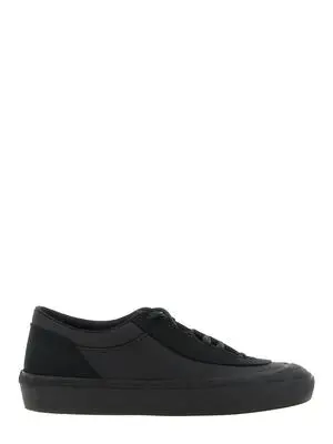 Stone Island Low Top Sneakers With Suede Accents - Black