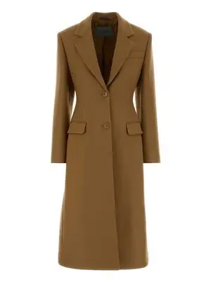 Balenciaga Wool Blend Tailored Coat - Brown