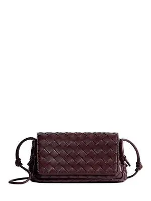 Bottega Veneta Notturno Clutch Bag With Leather Crossbody Bag Purple