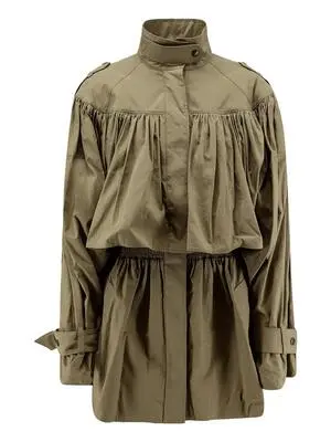 Chloé Cotton Jacket With Cotton Flounces - Green