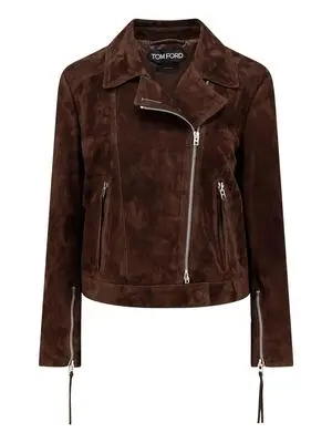 TOM FORD Suede Biker Jacket - Brown