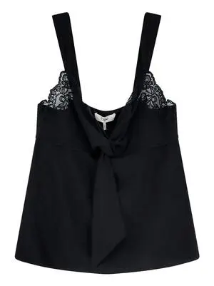 Chloé Silk Top With Lace Trim - Black