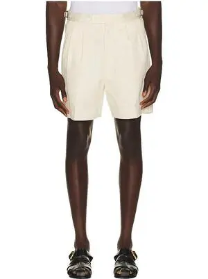 PERCIVAL Blake Double Pleated Shorts - Ecru