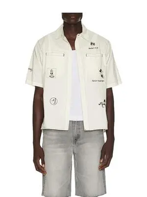 JUNGLES Jungles No Where Button Up Shirt In Cream.