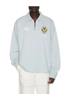 Off-White Offline Team Fleece Polo In Blue - Celestial Blue