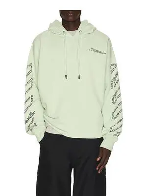 Off-White Type Arrow Loose Hoodie - Mint