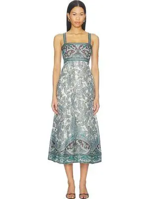 Veronica Beard Printed Midi Dress - Ecru Multi