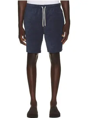 Faherty Brand Cabana Towel Terry Sweatshort In Blue - Deep Navy