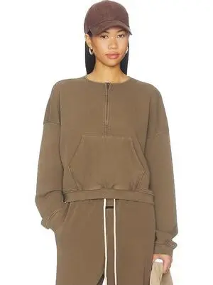 Fear Of God Relaxed Half Zip Sweater - Washed Moss