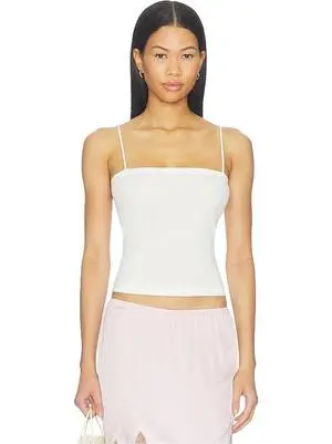 ST. AGNI Organic Cotton Square Neck Cami - White