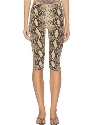 INDAH Printed High Waisted Capri Pant - Python