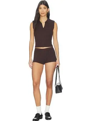 ALL THE WAYS Leia Knit Short Set - Brown