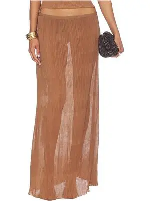 Lioness Ford Maxi Skirt In Chocolate - Cocoa