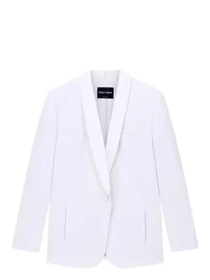 Giorgio Armani Silk Cady Tuxedo Jacket With Satin Shawl Collar - White