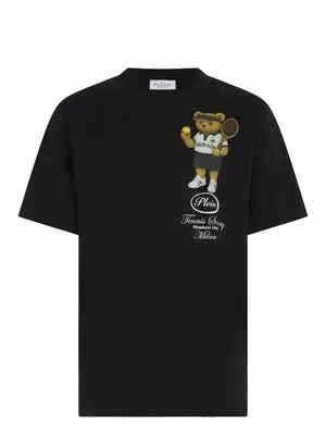 Philipp Plein Round Neck T-shirt Teddy Tennis Society - Black