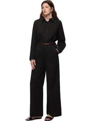 JUANA Lyricist Natural High Rise Pull-on Wide Leg Pants - Black