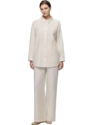 JUANA JUANA Lyricist Natural High Rise Pull-On Wide Leg Pants White