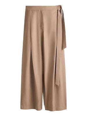 H&m Tie-detail Twill Pants - Beige
