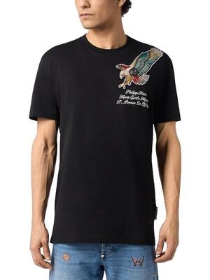 Philipp Plein Round Neck T-shirt Eagle Montecarlo - Black