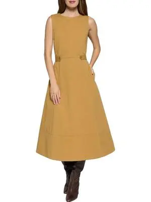 LOST + WANDER Downtown Edge Midi Dress - Tan