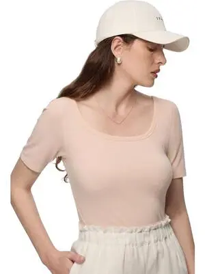 JUANA JUANA Classics Squareneck T-Shirt Peach