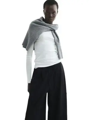 H&m Pleated Wide-leg Drawstring Pants - Black
