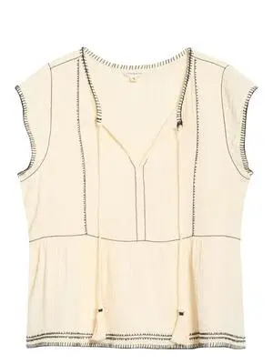 Lucky Brand Lucky Brand Embroidered Cotton Tank Whisper White