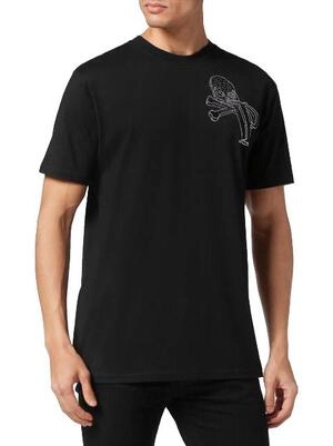 Philipp Plein T-shirt Round Neck Ss Wire Frame Men Black