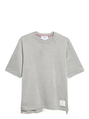 Thom Browne 4-bar Cotton T-shirt - Light Grey