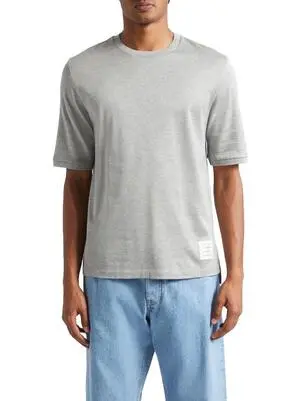 Thom Browne 4-bar Cotton T-shirt - Light Grey