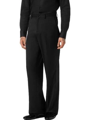 Philipp Plein Wool Wide Leg Trousers - Black