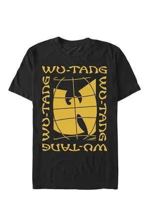 WU-TANG CLAN Framed Globe Logo Short Sleeve Graphic T-shirt - Black