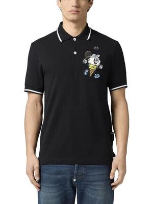 Philipp Plein Polo T-shirt Gelato Monsters - Black