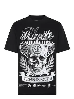 Philipp Plein Round Neck T-shirt Skull Tennis Club - Black