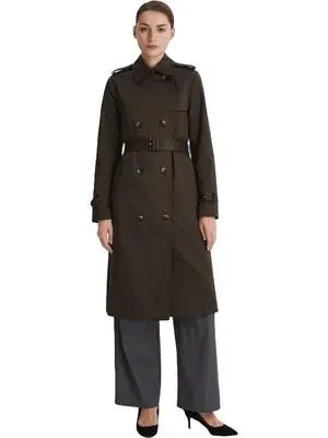 OROLAY Long Classic Trench Coat - Coffee