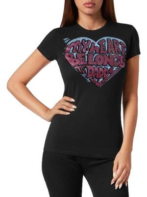 Philipp Plein Embellished Heart T-shirt - Black