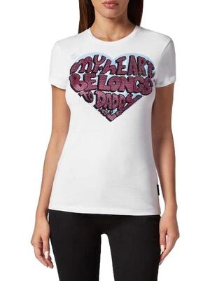 Philipp Plein T-shirt Sexy Pure With Crystals - White