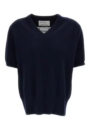 Extreme Cashmere N.490 Martina Short Sleeve V-neck Sweater - Blu