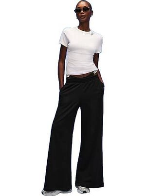 Victoria's Secret Angel Essentials Off-duty Terry Extra-wide-leg Sweatpant - Black