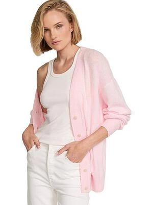 Victoria's Secret Victoria's Secret Luxe Knit V-Neck Cardigan Sweater Pink