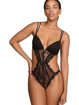 Victoria's Secret Very Sexy Push-up Lace Teddy - Black