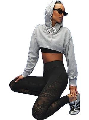 Victoria's Secret Vsx Elevate™ Roseflex Lace Legging - Black
