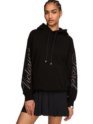 Victoria's Secret Angel Essentials Iconic Fleece Hoodie - Black